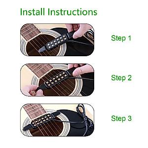 LUVAY Guitar Pickup Acoustic Electric Transducer for Acoustic Guitar, Cable Length 10' (Gold)