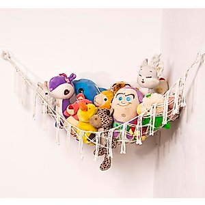 Xiaheshu Macrame Stuffed Animal Net or Hammock Hanging Net for Plush Toy Holder Squishmallow Net Toy Hammock for Stuffed Animals Storage Ideas Plushie Net Hammock Stuffy Animal Holder Organizer
