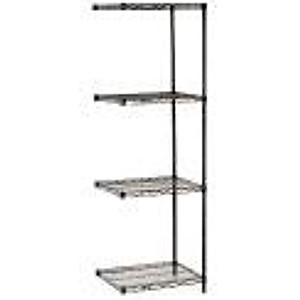 Global Industrial 5 Tier Black Epoxy Wire Shelving Add-On Unit, 72" W x 24" D x 86" H