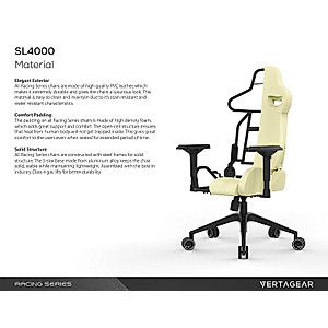 Vertagear S-Line SL4000 Racing Series Gaming Chair - White/Green (Rev. 2)