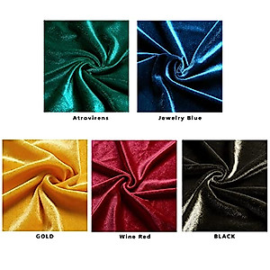 H S D K CREATE YOUR LIFE 2 Yard Premium Velvet Fabric,Washable Fabric and Wrinkle Resistant Velvet Perfect for Table Cover for Holidays, Weddings, Parties (Blue)