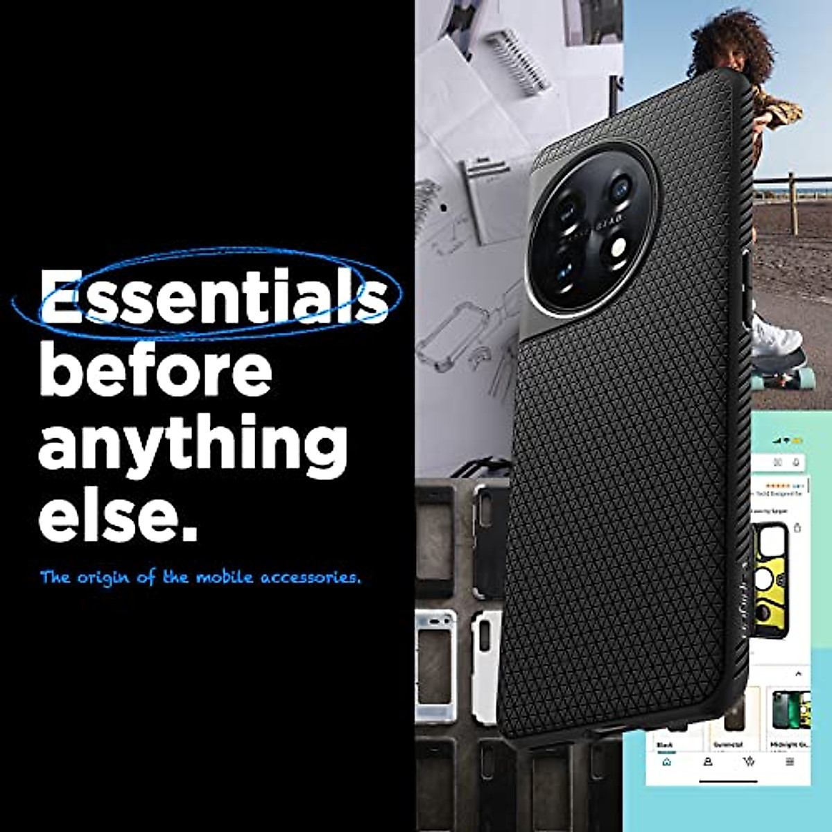 Spigen Liquid Air Armor Designed for OnePlus 11 Case (2023) - Matte Black