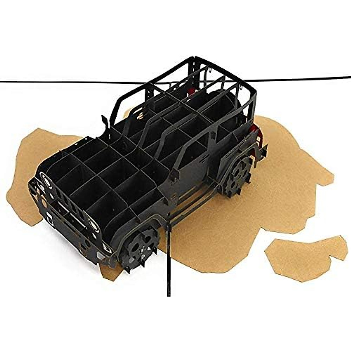 PopLife Jeep Truck 3D Pop Up Card for All Occasions - Birthday, Father’s Day Gift, Graduation, Congratulations, Retirement, Anniversary - SUV Driver, Off-Roading, 4X4 Car - for Husband, Son, Boyfriend