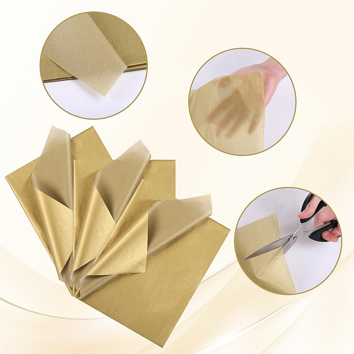 Naler Gold Tissue Paper, 60 Sheets Tissue Paper Bulk Gift Wrap for Christmas Crafting Wedding Party DIY Birthday Decorations,14x 20