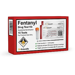 TN Scientific - Fentanyl Drug Test Strip [10 Pack] - Powder, Liquid, & Urinalysis Testing Forensic Kit