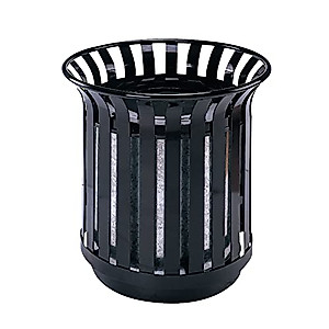 ORULA Outdoor Metal Slatted Trash Receptacle,Waste Receptacle，Commercial Trash Cans,Zone Round Garbage Bin,Square Hotel Street Patio Indoor Metal Standard Waste Receptacle