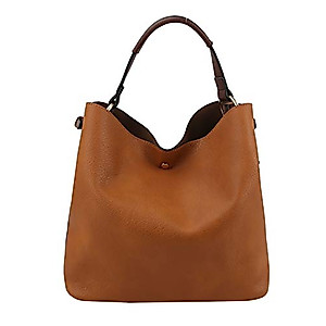 Handbag Republic Crossbody Hobo for Women Vegan Faux Leather Top Handle Korean Style with Extra Pouch and Strap (White)