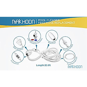 [Upgraded] Makhoon Pool Cleaner Feed Hose Replacement for Zodiac Polaris 280 380 180 3900 Pool Cleaner Feed Hose G5(Not Compatible with polaris 360)