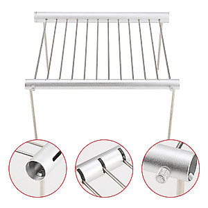 TOPINCN Folding Campfire Grill Grate, Portable Compact Camping Grill Stainless Steel Folding BBQ Tube Outdoor Backpackers for Picnic Garden Cooking 30.7x27.5x21.2cm