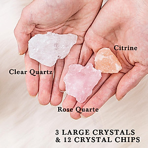 Healing Crystal Candles, Chakra Candles, 12oz Non Toxic Candles for Home, Spiritual Astrology Gifts for Women Mom. Organic Self Love Manifestation Candle with Natural Soy and Essential Oil