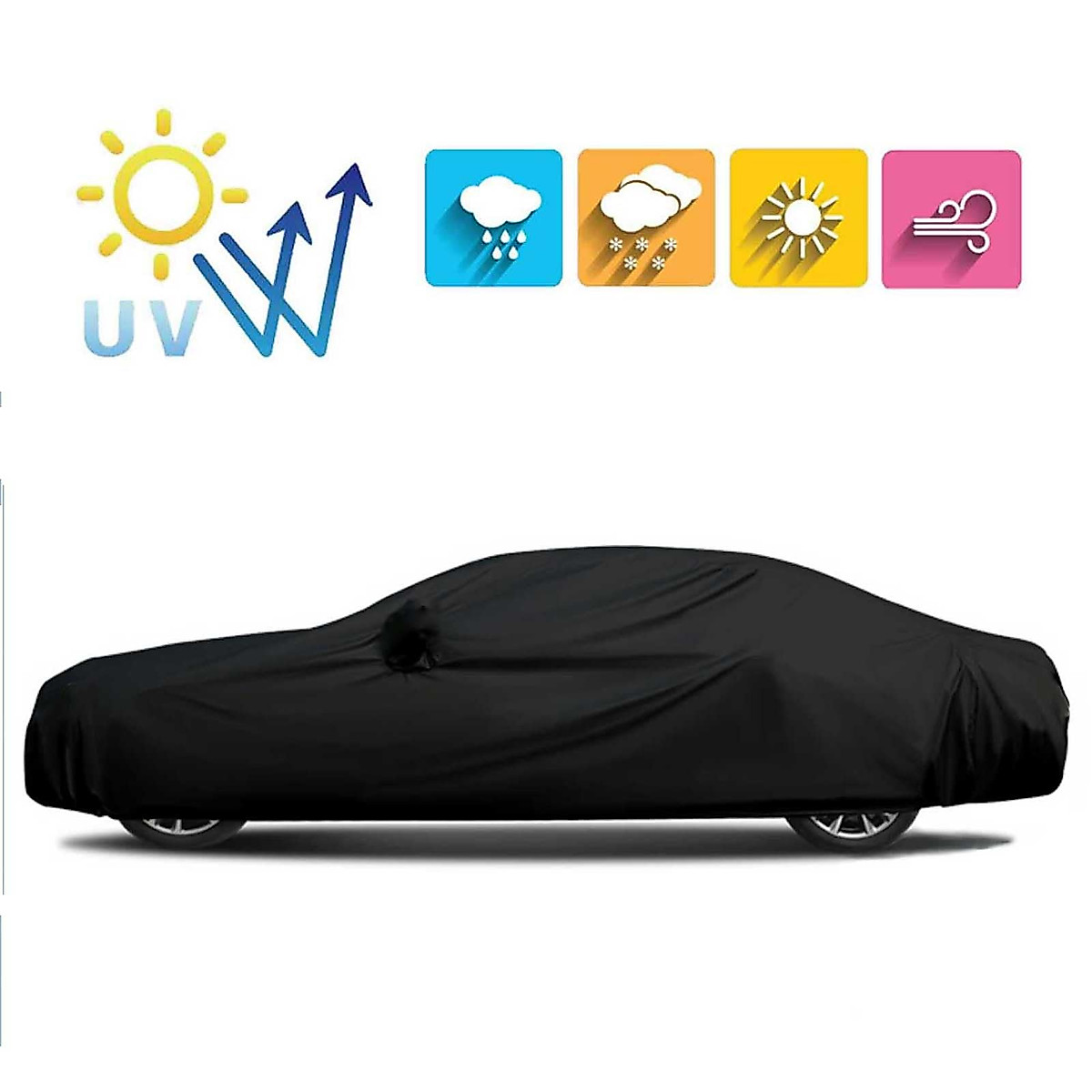 Car Cover Compatible with Volvo S40 S60 S70 S80 S90 Plus Velvet Custom Full Car Cover Dustproof Waterproof Snowproof Sun Protection (Color : Black, Size : S60 Inscription)