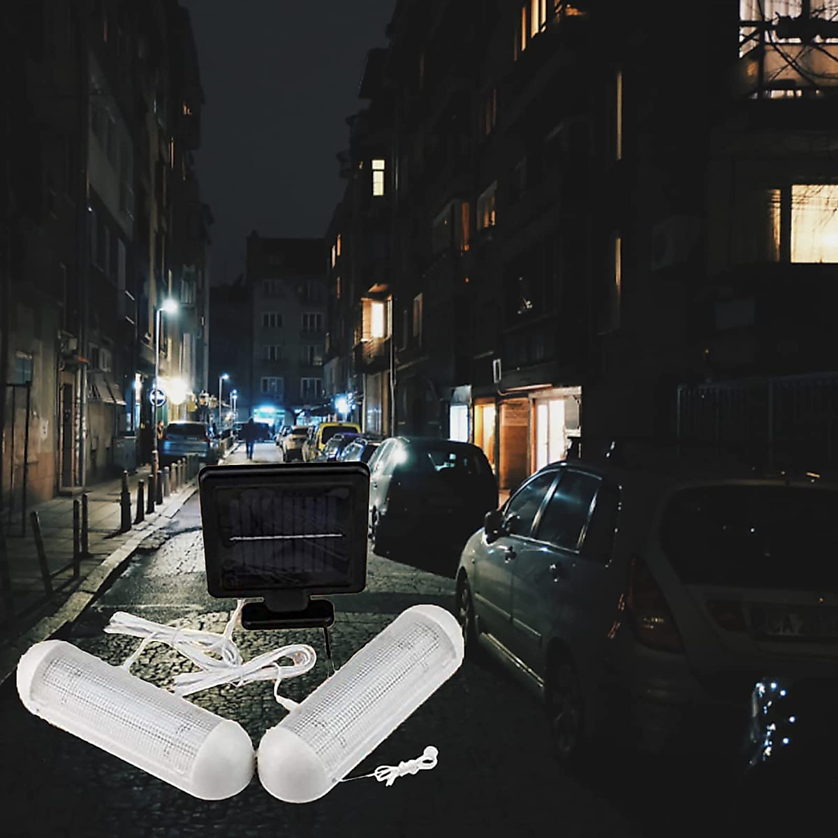 VLUOO Solar Powered Shed Light Rechargeable Split Solar Shed Lights with On Off Switch Indoor Solar Lights for Sheds Inside Solar Powered Lights for Garden, Greenhouse, Corridor