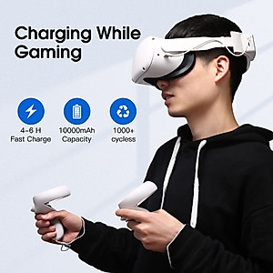 Smatree Elite Strap with 10000mAh Battery Compatible for Quest 2, 8 Hours Playing Time, Triple Your Playing Time, Rechargeable Elite Strap Compatible for Quest 2