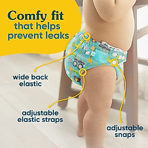 Charlie Banana Baby Fleece Reusable and Washable Cloth Diaper System, 1 Diaper and 2 Inserts, Gone Safari, One Size