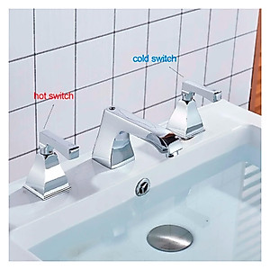 ORB Brushed Chrome Basin Faucets 3 Holes Double Handle Bathroom Sink Faucet Luxury Bathbasin Bathtub Tap Hot Cold Water,Kitchen Sink Faucet