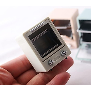 Miniature Microwave Dollhouse Oven Kitchen Furniture 1 12 Scale Accessories Mini House Oven Model Miniatures Plastic Mini Kitchen Appliance DIY Accessory Decoration (White)