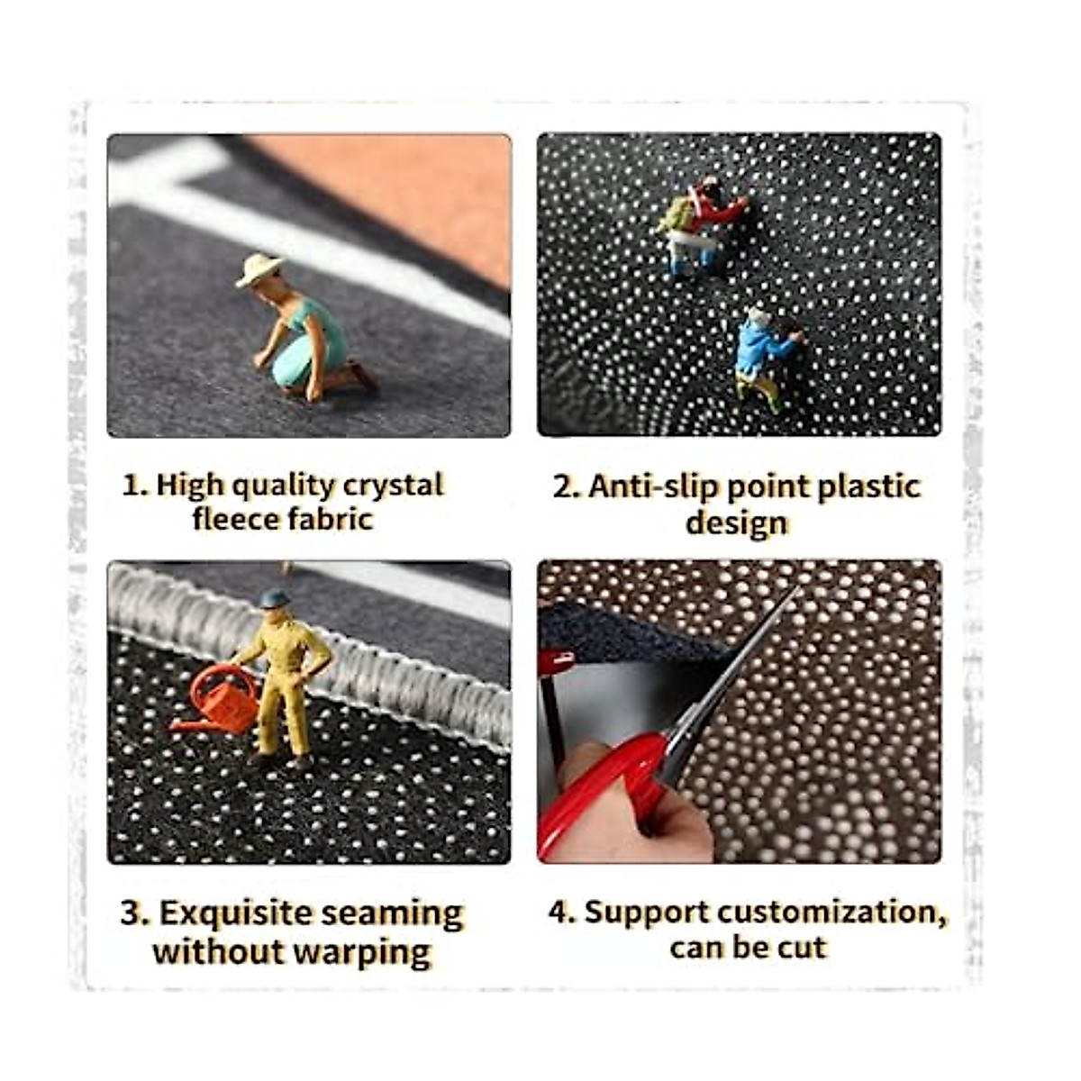 Non Slip Rugs 8X10 Feet / 240X300 Cm/96 Inches X 120 Inches Area Rugs Living Room Rugs for Indoor Home Decorative Shag Carpet Rugs Gray Orange Round Geometric Pattern