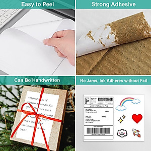 MFLABEL Half Sheet Self Adhesive Shipping Labels for Laser & Inkjet Printers, 200 Count