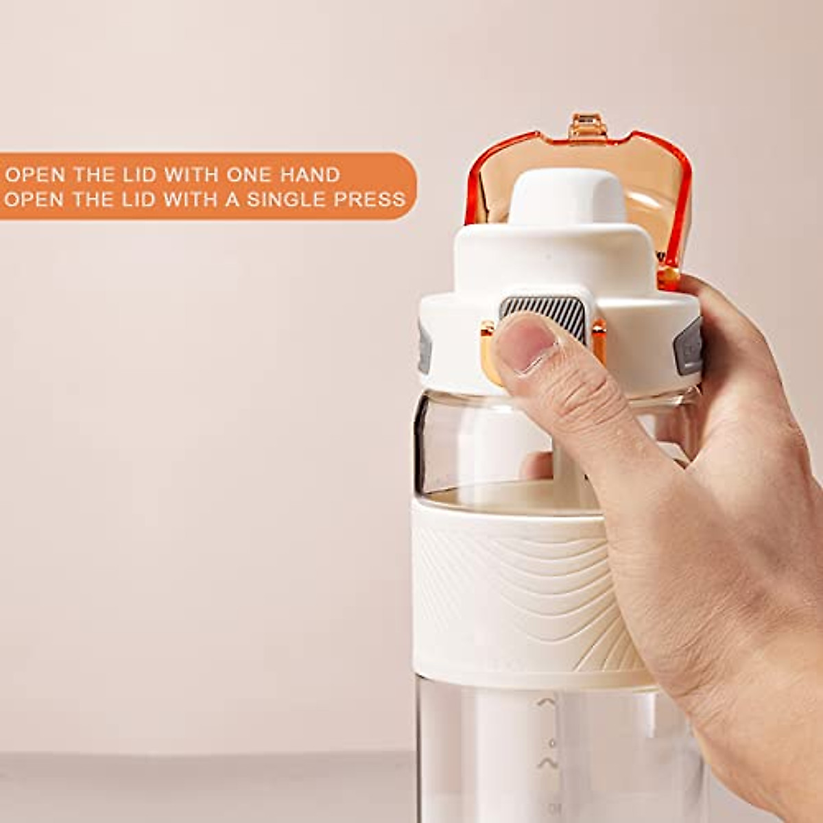 CMSH Sport Water Bottle 24oz&32oz large diameter flip top water bottle with Straw & Anti-scalding,One-click open,two ways to drink, suitable for all occasions Sports fitness leisure（32OZ-Pink