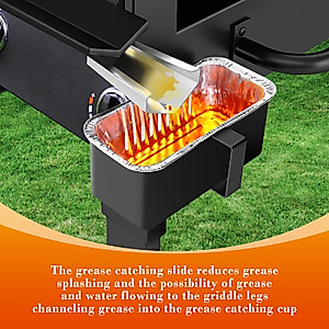 Uniflasy Griddle Grease Catcher Drip Cup with 𝟮𝟬𝗣𝗰 Grease Cup Liners for Blackstone 17, 22, 28, 30,36 inch, Grease Tray Cup Accessories for Blackstone Griddle, Drip Pans for Blackstone