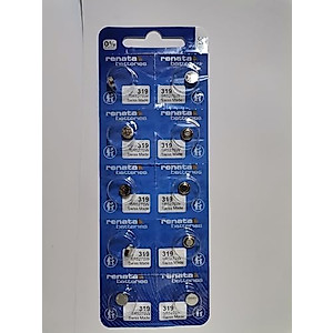 Renata 319 SR527SW Batteries - 1.55V Silver Oxide 319 Watch Battery (10 Count)