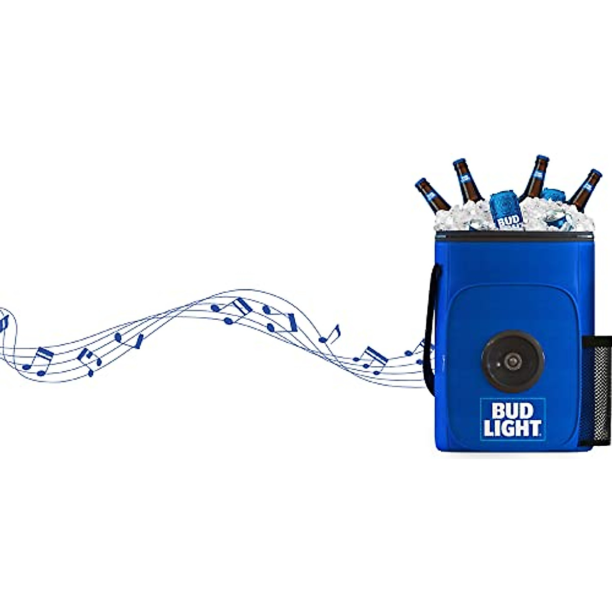Bud Light Soft Cooler Bag with Built-in Rechargeable Wireless Bluetooth Speakers Foldable Small and Portable Durable and Material Compatible for Smartphones, Tablets & MP3 Players