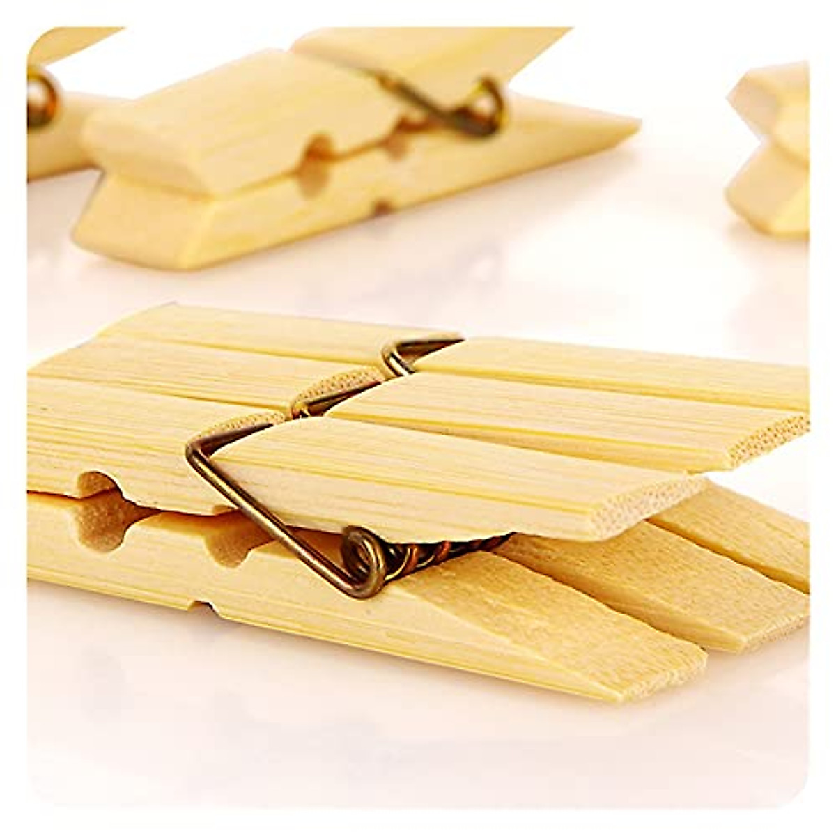 A+TTXH+L Wooden Clothes Pegs Natural Bamboo Clothes Peg Wooden Socks Bed Sheet Wind-Proof Pins Clothespin Craft Clips Household Clothespins (Color : 50Pcs)