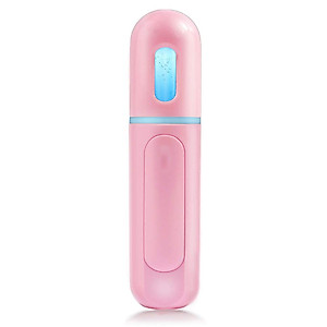 Nano Facial Mister, Portable Mini Cool Mist Facial Steamer Moisturizing Hydrating Face Sprayer for Skin Care, Makeup, Cleaning Pores，Eyelash Extensions，Summer Cool (Pink)