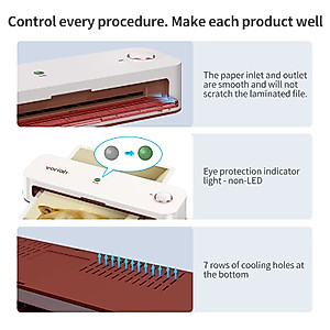 Laminator, Voriah 9 Inch Thermal Laminator Machine, 3 Mins Quick Warm Up Laminating Machine with Paper Cutter, Corner Rounder, 5 Laminating Sheets for Office School Home Use (Upgraded Version)