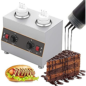Electric Cheese Sauce Warmer,320W Commercial Food Sauce Heater,Multifunction Sauce Warmer Dispenser,30-85℃ Jam Chocolate Liquid Heater Machine,Automatic Jam Sauce Preservation Machine,650ML/Bottle