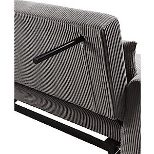 Favfurish 54" Corduroy Convertible Sleeper Loveseat with Full Foam Seating and 2 Throw Pillows, Stylish Couch for Living Room, Apartment,Bedroom，Brown