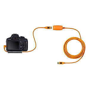 Tether Tools TetherPro Right Angle Adapter USB 2.0 to USB 2.0 Mini-B 5-Pin Pigtail Cable, 20", Orange