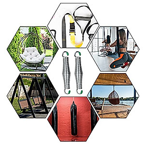 EXPERY 2 Pack Porch Swing Springs, Heavy Duty Hammock Hanging Chair Spring, Znic Plated Hanger Ceiling Mount Spring for Hanging Swing Bench, Hammock Chair, Punching Bag, Yoga Sling