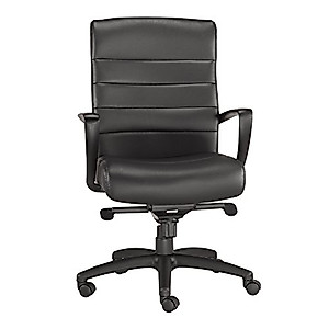 Eurotech Seating Manchester Mid Back Leather Chair, Black