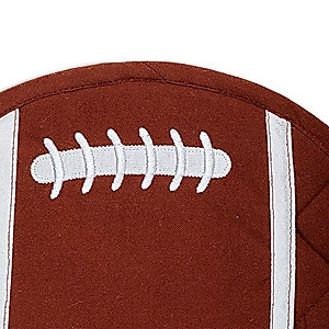 DII Fall Football Kitchen Collection Family Friends & Food, Chef Apron, Dish Towel, Pot Holder Set, 3 Count