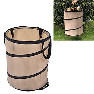 Lawn and Leaf Bags, Collapsible Trash Can, 37.8L Portable Camping Trash Can with Handle Locking Design Pop up Trash Can for Collecting Weeds Grass Clippings and other Types of Yard Waste