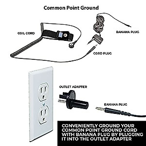 Static Care ESD Mat Workstation Ground Kit - 15' Common Point with Banana Plug, Universal Snap Kit, Banana Plug Adapter, 6' Coil Cord with Alligator Clip, Black Fabric Wrist Band 4mm