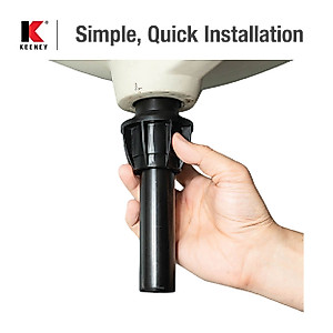 Keeney K820-72BN 1-1/4-in Plastic Push Button Sink Bathroom Drain with Overflow, Brushed Nickel