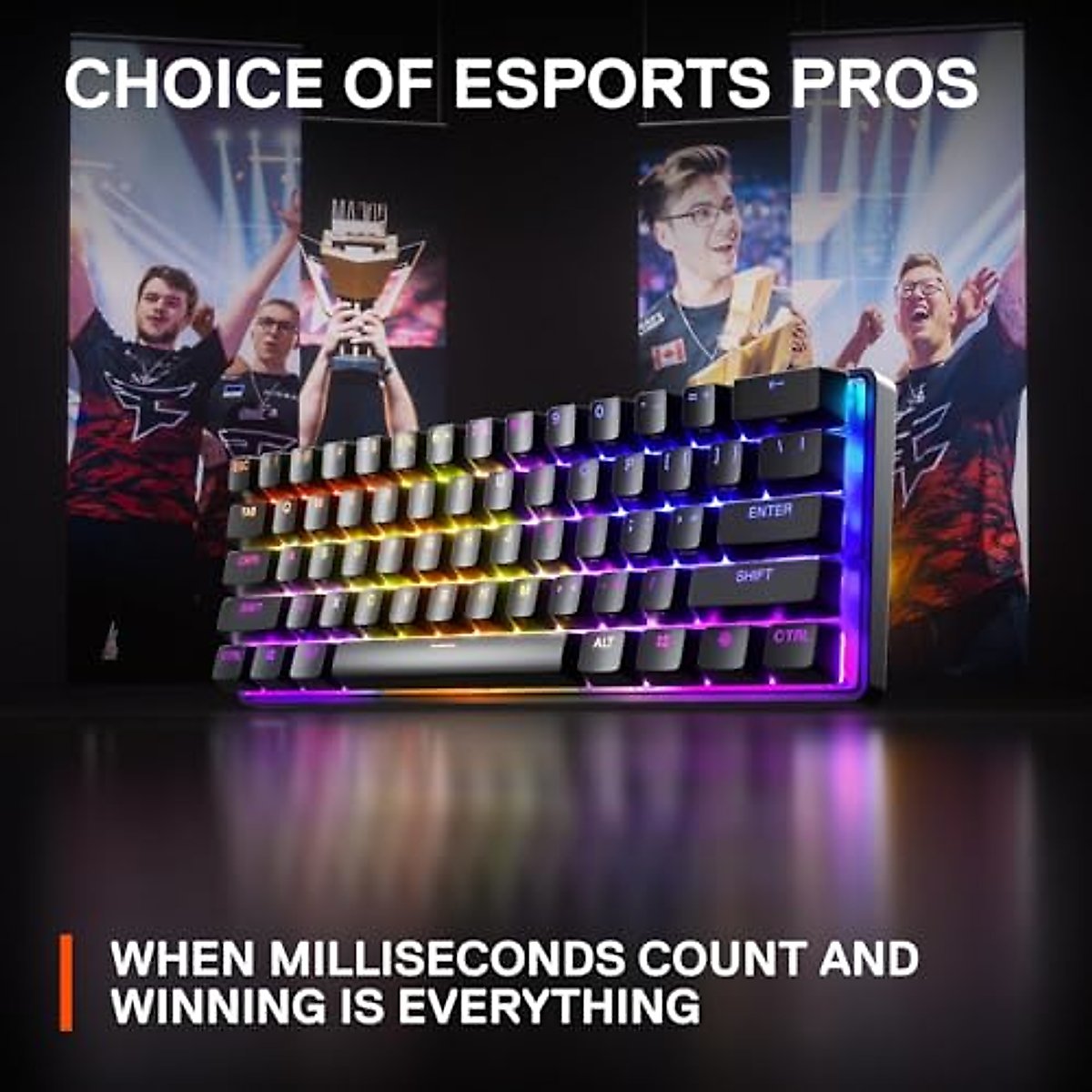 SteelSeries Apex Pro Mini HyperMagnetic Gaming Keyboard – Adjustable Actuation – Compact 60% Form Factor – RGB – PBT Keycaps – USB-C​