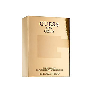 GUESS Gold Eau De Toilette Spray for Men, 2.5 Oz