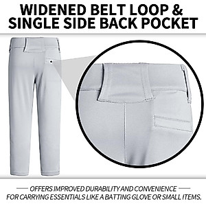 QBK 2T 3T 4T 5T to 17 Years Toddler Boys Baseball Pants Girls Softball Pants Kids Tee Ball Pants Grey (4T, Grey)