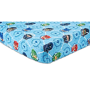 PJ Masks Time to Save The Day 4 Piece Toddler Bedding Set – Includes Comforter, Sheet Set – Fitted and Top + Reversible Pillow for Boys Bed, Blue