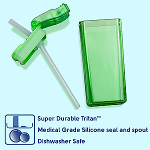 Precidio Design Drink in the Box Eco-Friendly Reusable Juice Box Container, 12 ounce, Green