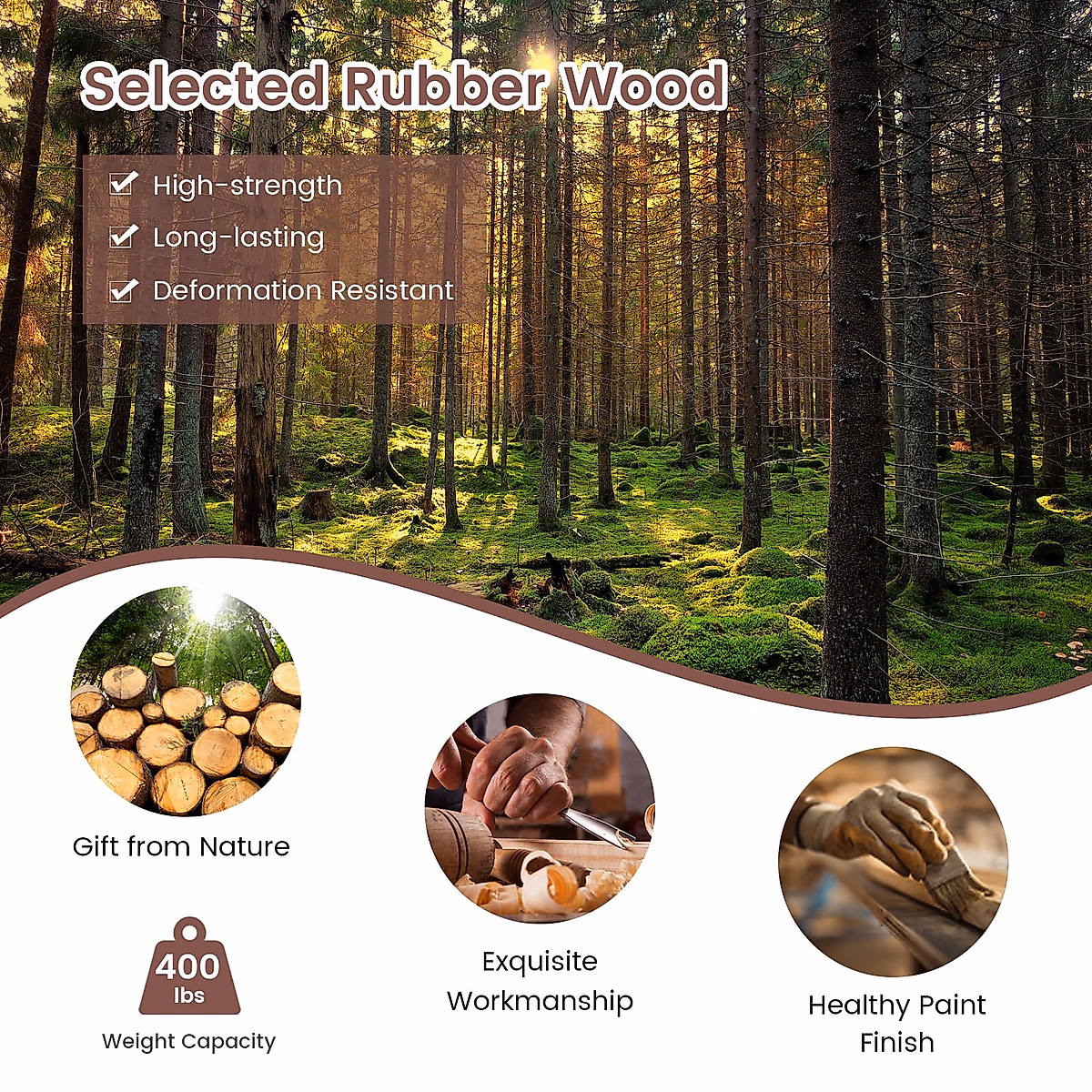 GOFLAME Folding Dining Chairs Set of 2, Foldable Chairs with PVC Padded Seat & High Backrest, Wooden Side Chairs, 2 Pack Dining Chairs for Living Room, Kitchen, Restaurant