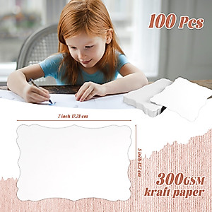 WYOMER 100 Sheets White Blank Kraft Cards, Thick Paper Greeting Cards, White Card Stock Paper for Menus Cards, DIY Gift Cards, Wedding Invitation Cards(5'' x 7'')