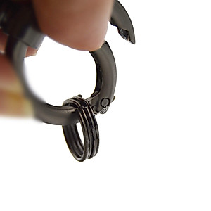 Dark Green Braided Genuine Leather Keychain Key Chain with O Ring for Woman,Car