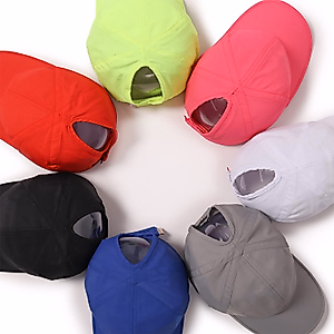 Ponyflo Active Ponytail Hat - Ponytail Caps for Women, Running Hat for Women, Curly Hair Ponytail Hat, Womens Ponytail Hats for Gym Black