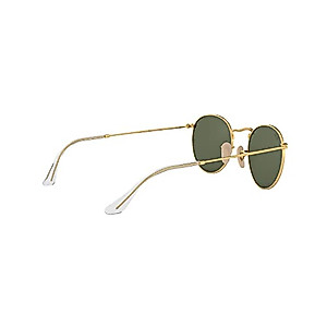 Ray-Ban RB3447N Round Flat Lens Sunglasses, Gold/G-15 Green, 53 mm