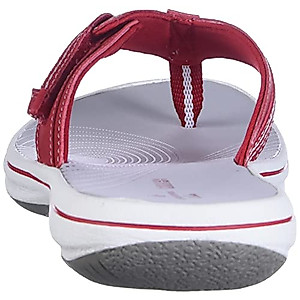 Clarks Women's Brinkley Jazz Flip Flop, red Synthetic, 7 Medium US