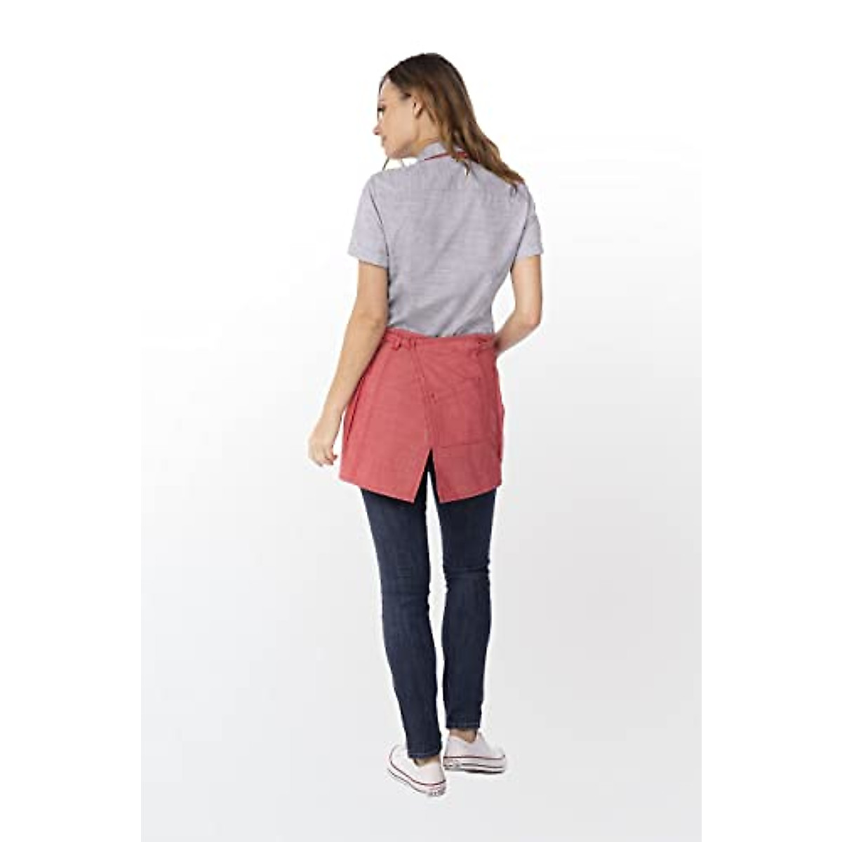 Chef Works Unisex Medford Short Bib Apron, Coral, One Size